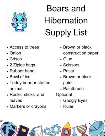 Mini Homeschool Unit on Bears & Hibernation (PreK to 2nd Grade)