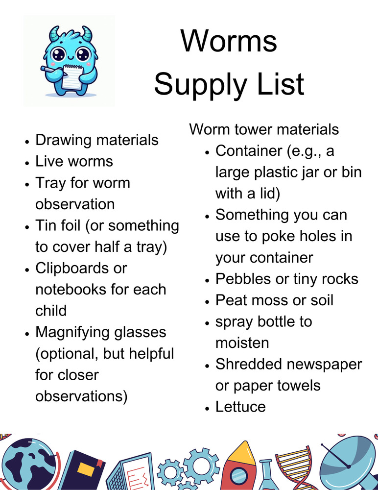 Mini Unit for Exploring the World of Worms (K to 2nd Grade)