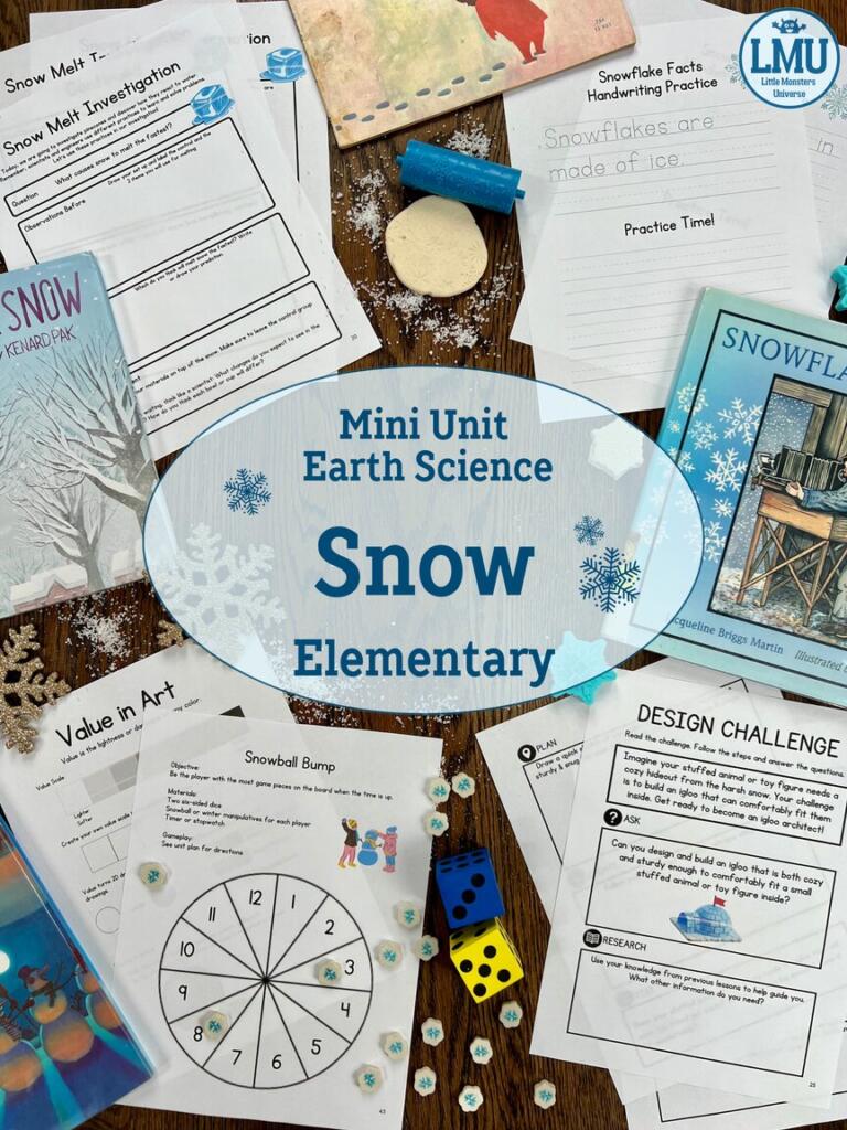 Snow Mini Unit: Winter STEM Activities for K-2nd Graders